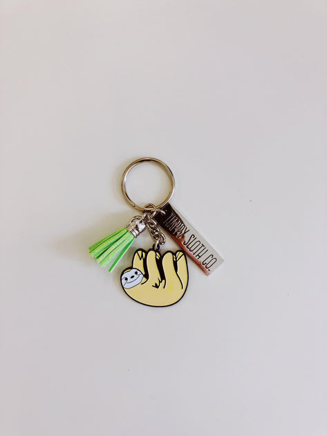 Neon Green Tassle Keychain – Happy Sloth Co.